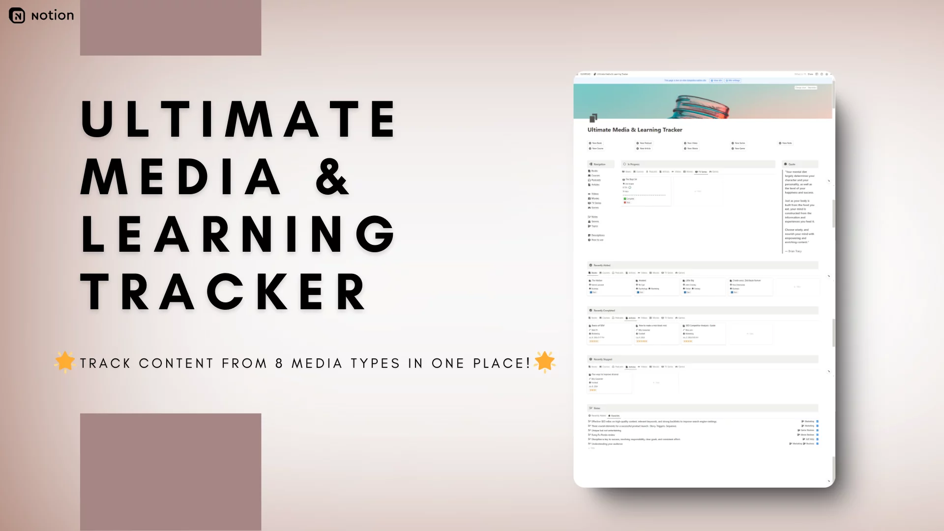 Ultimate Media & Learning Tracker - Persönlich Vorlage